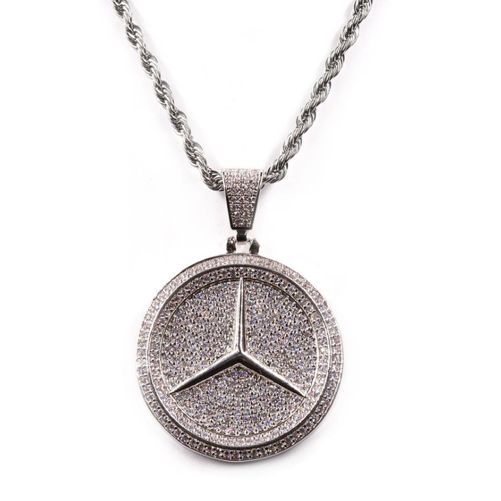 Iced Car Logo Pendant in White Gold – Markus Dayan