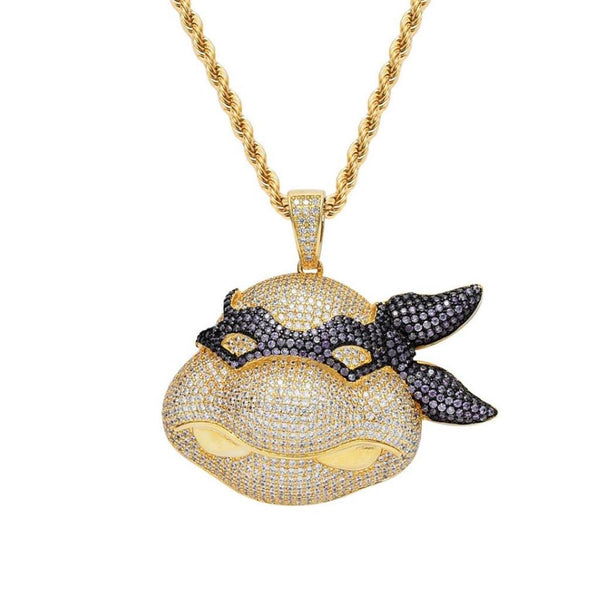 Iced TMNT Ninja Turtle Pendant 14K Gold Markus Dayan